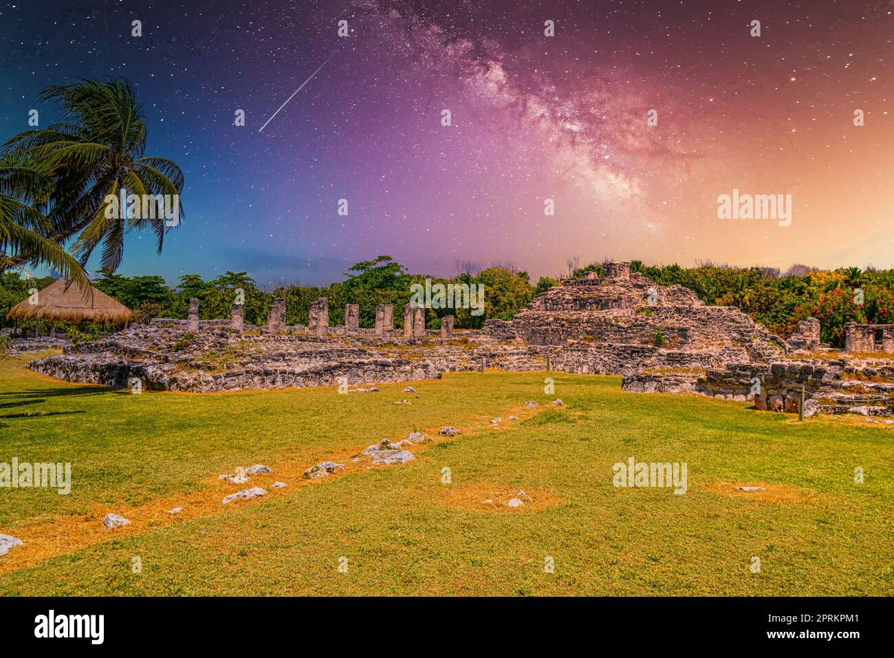 Ancient ruins of Maya in El Rey Archaeological Zone near Cancun ...