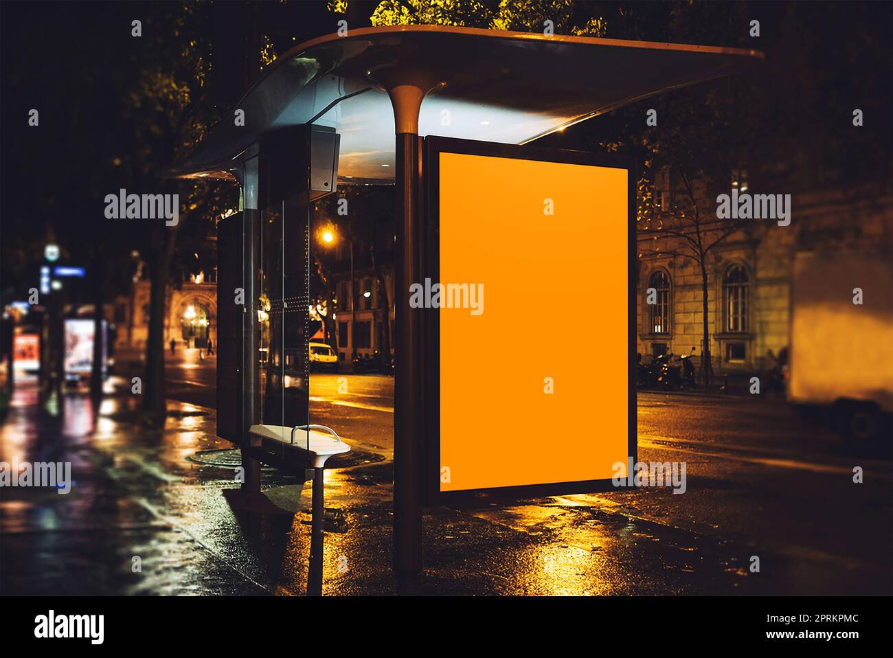 Advertising Outdoor City Light Poster on Blank Vertical Billboard in ...