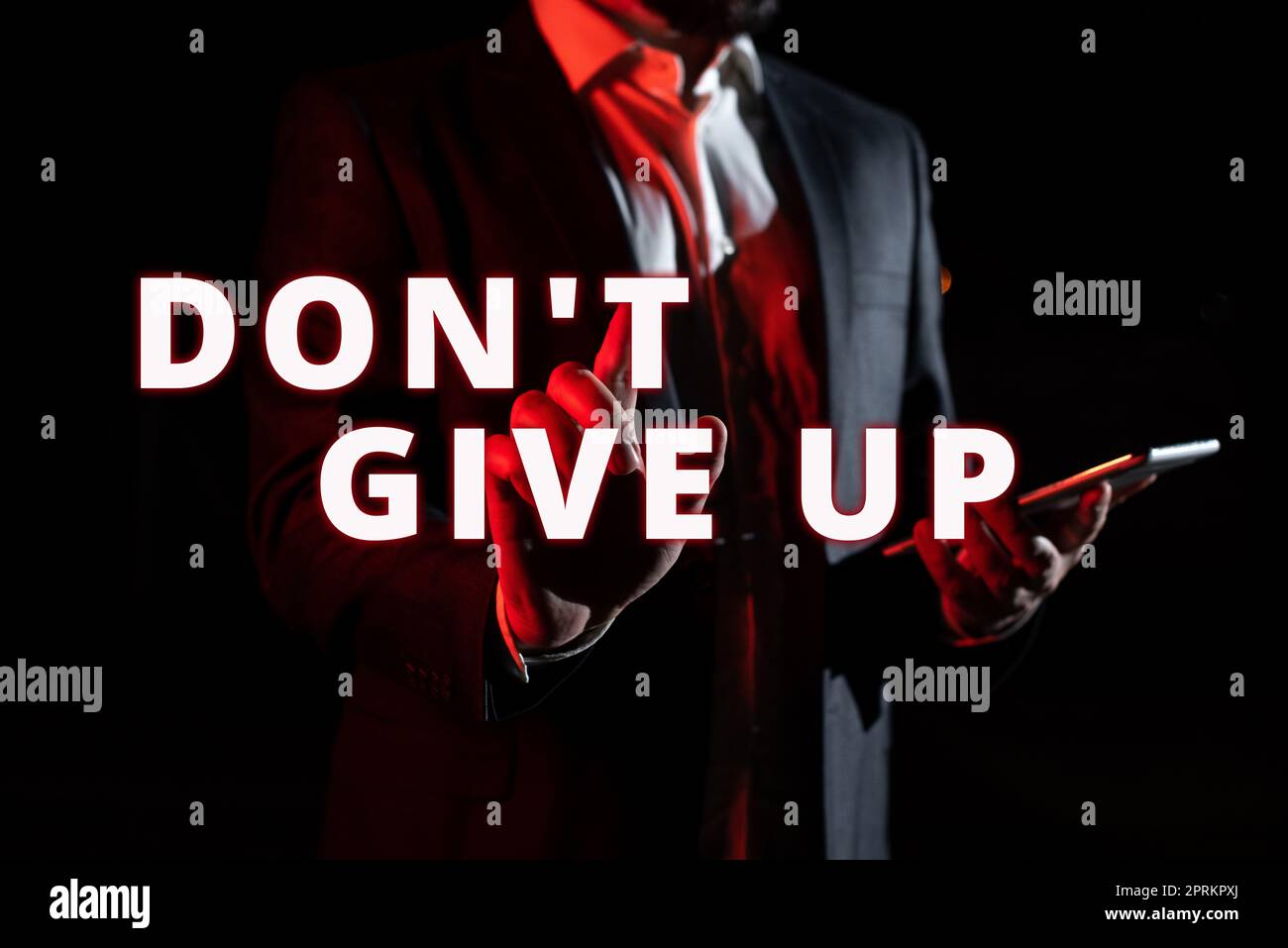 Conceptual caption Don T Not Give Up, Word Written on Determined ...