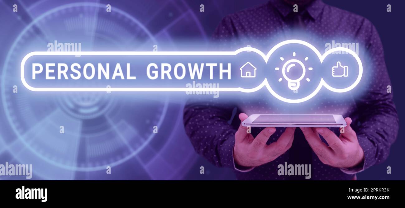 Handwriting text Personal Growth, Business showcase a longterm process ...