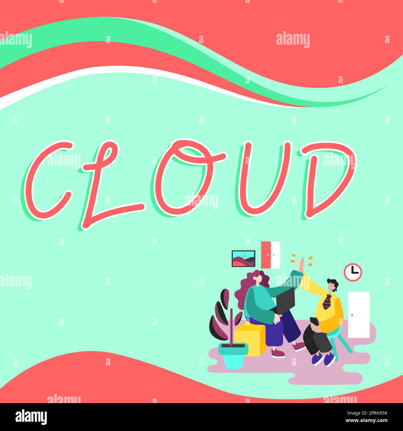Text caption presenting Cloud, Internet Concept running workloads ...