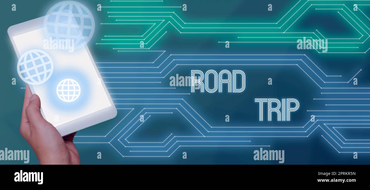 Writing displaying text Road Trip, Concept meaning Roaming around ...