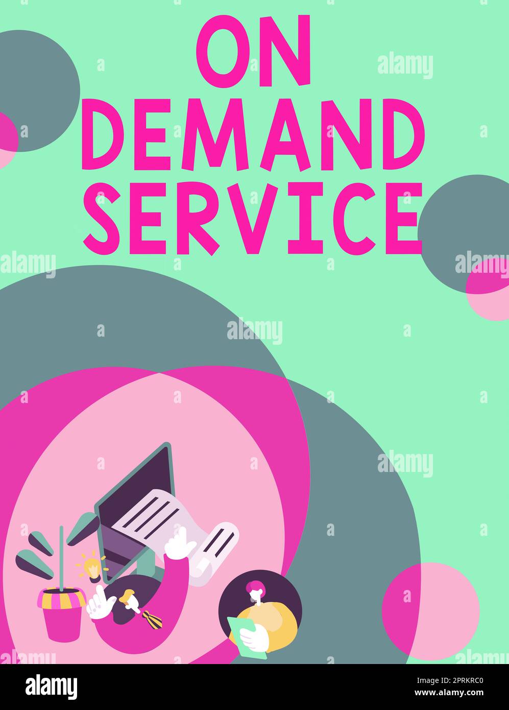 Hand writing sign On Demand Service, Concept meaning Allows consumers ...