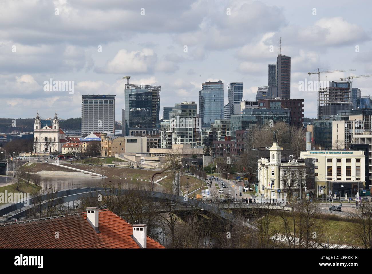 Vilnius, capital of Lithuania, View from the hill on the old city ...