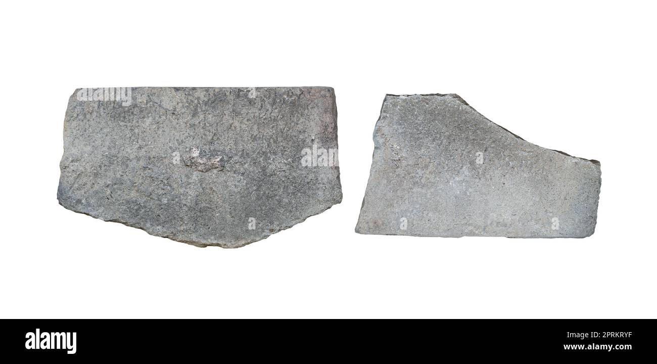 front view closeup of empty antique large square plaques of stone with ...