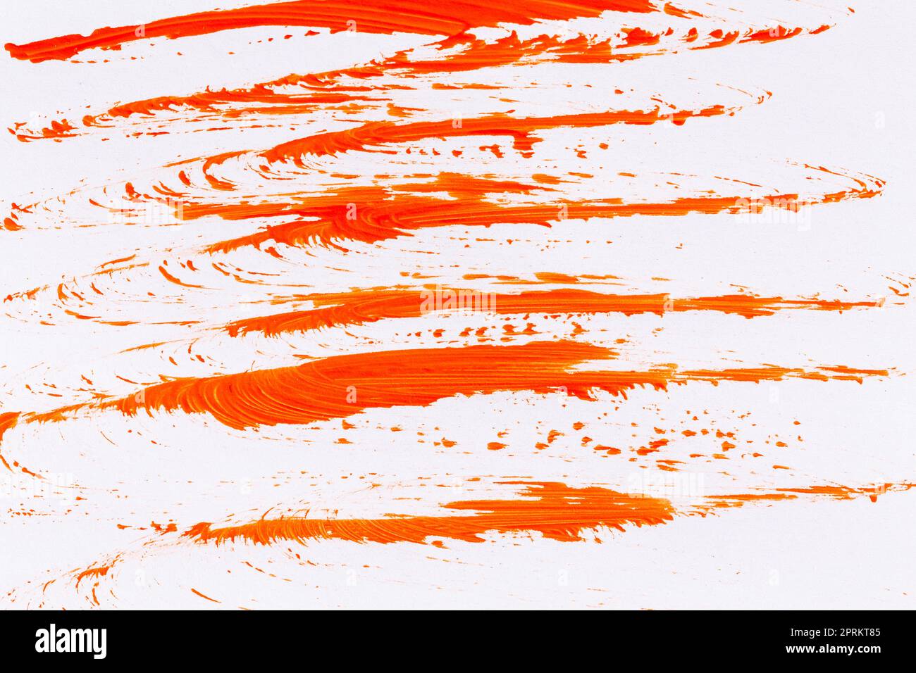 acrylic orange red paint texture background hand made brush on paper ...