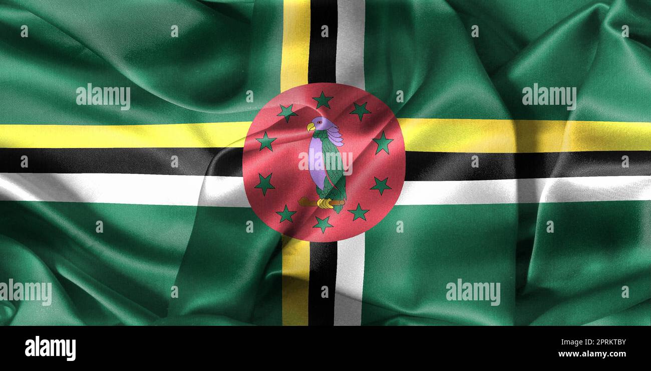 Realistic dominica flag waving hi-res stock photography and images - Alamy