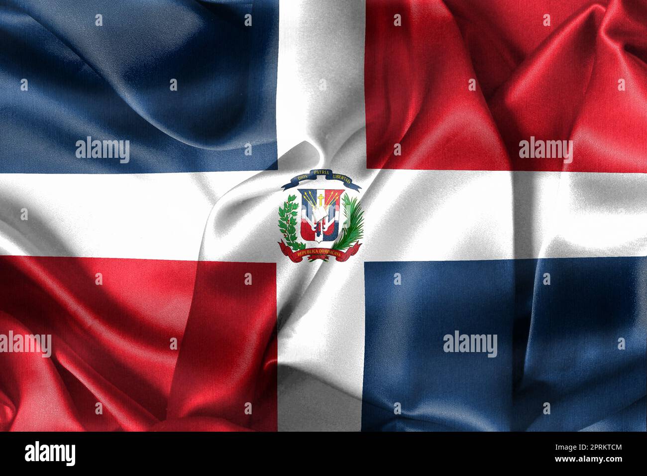 Dominican Republic flag - realistic waving fabric flag Stock Photo - Alamy