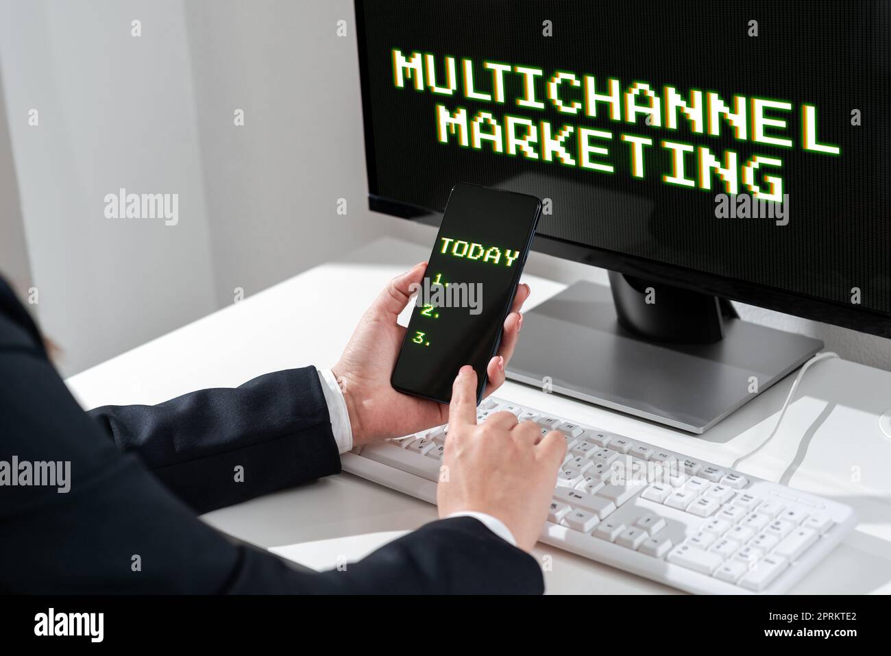 Text caption presenting Multichannel Marketing, Concept meaning for a ...