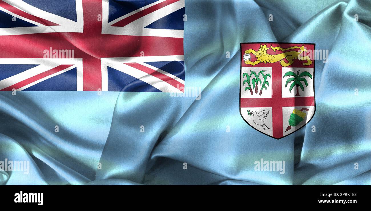 Fiji flag - realistic waving fabric flag Stock Photo - Alamy