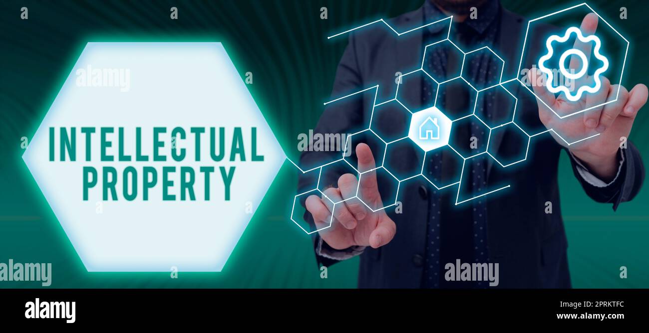 Text showing inspiration Intellectual Property, Business showcase ...