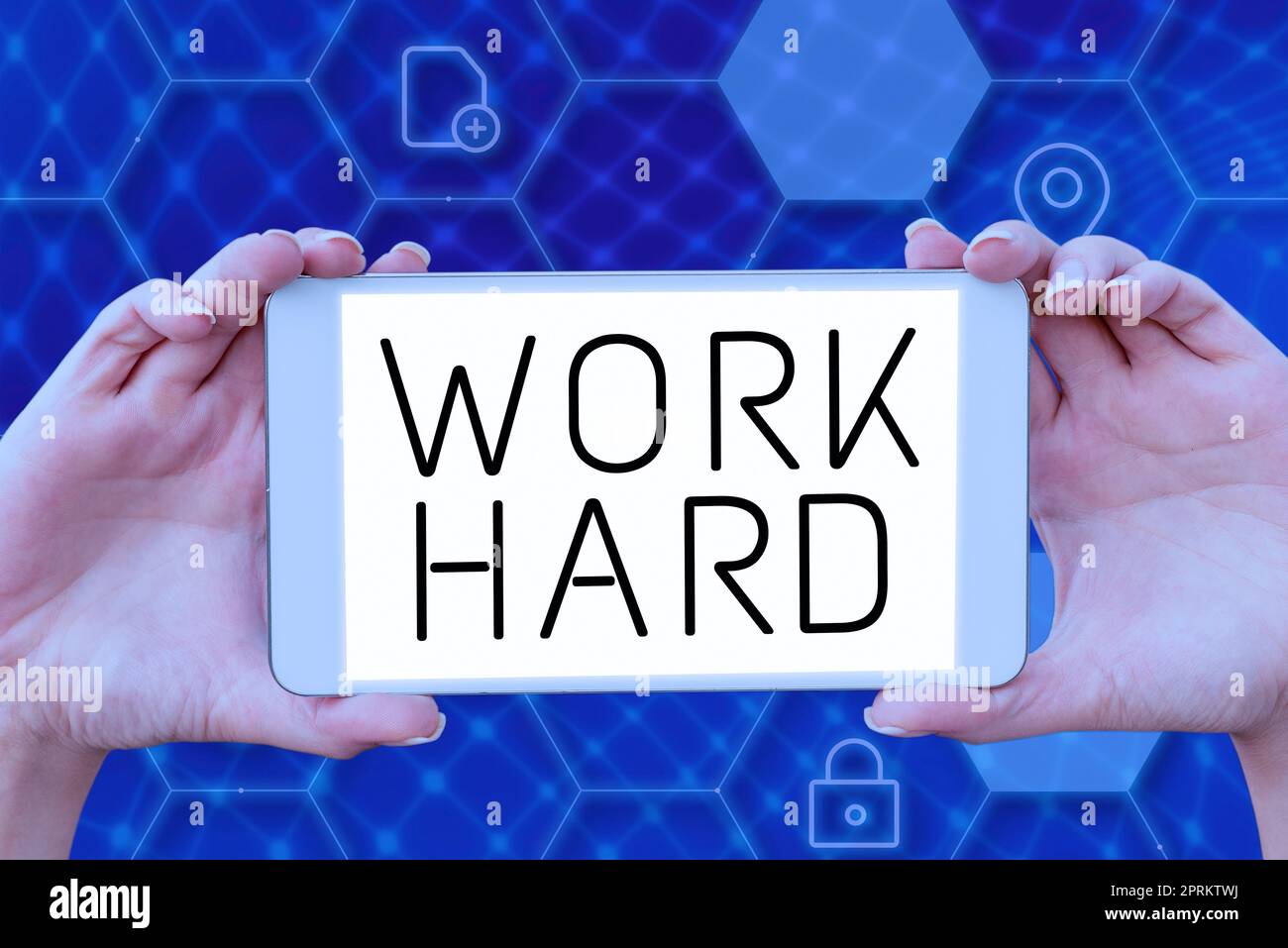 Hand writing sign Work Hard, Internet Concept Laboring that puts effort ...