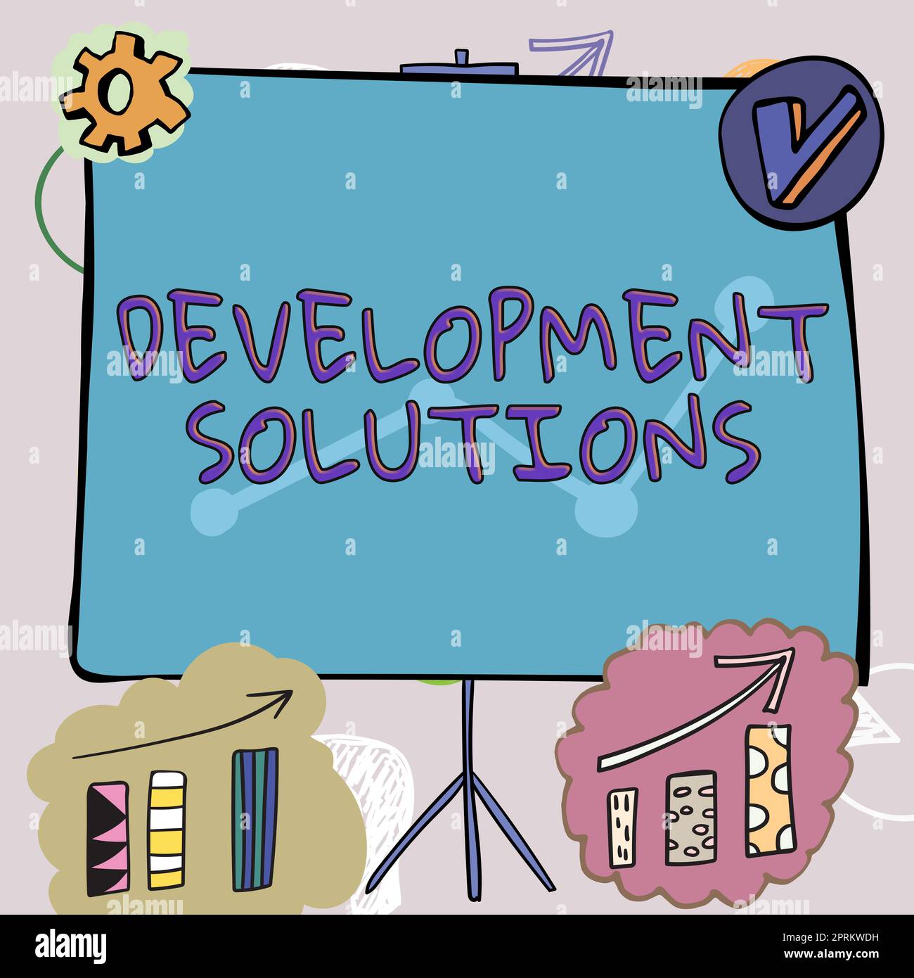 Sign displaying Development Solutions, Word for Efficient Planning based on the Company needs ...