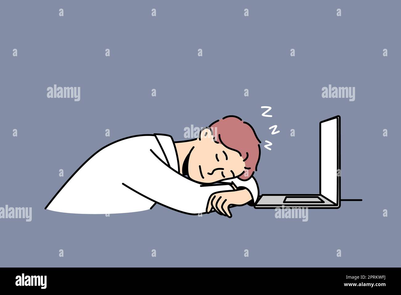 Office stress cartoon concept with burnout office employee vector ...