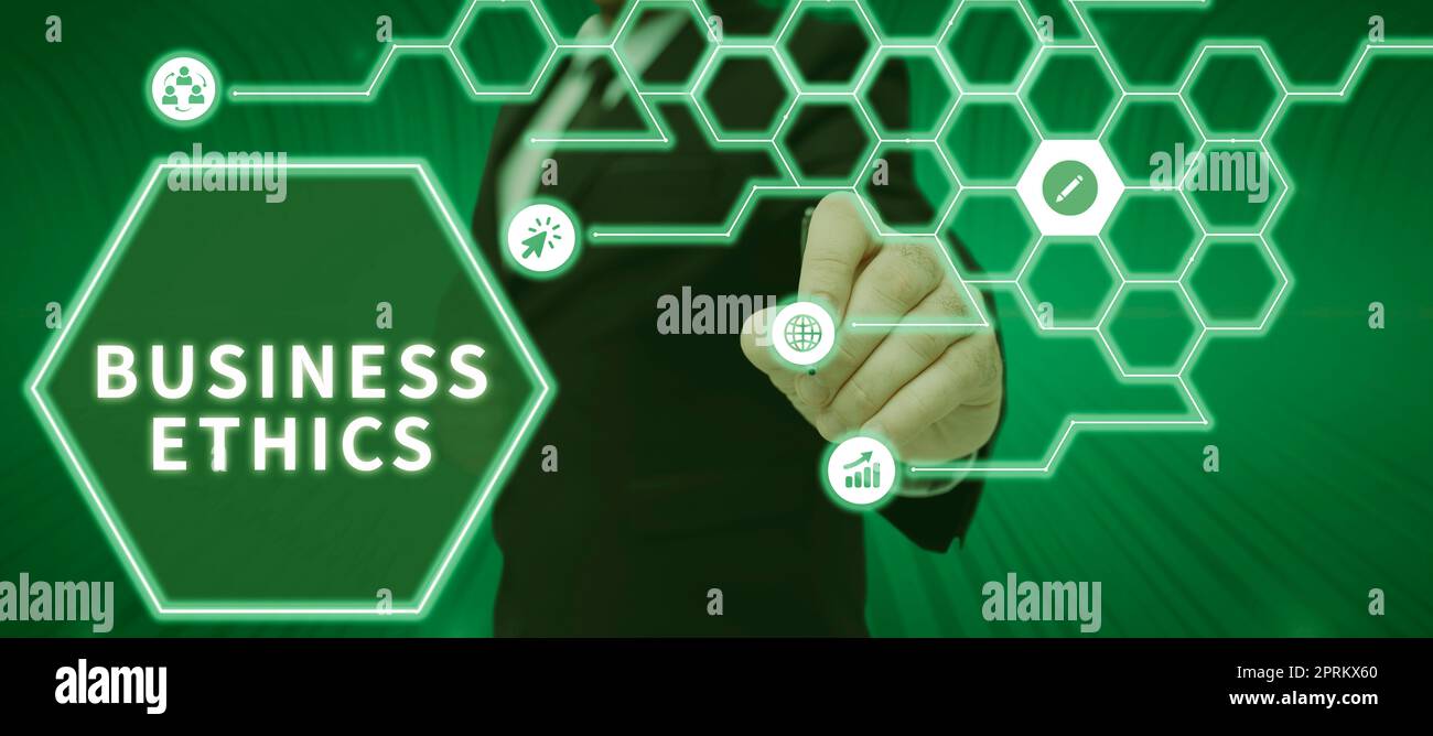 Hand writing sign Business Ethics, Word Written on process of improving ...