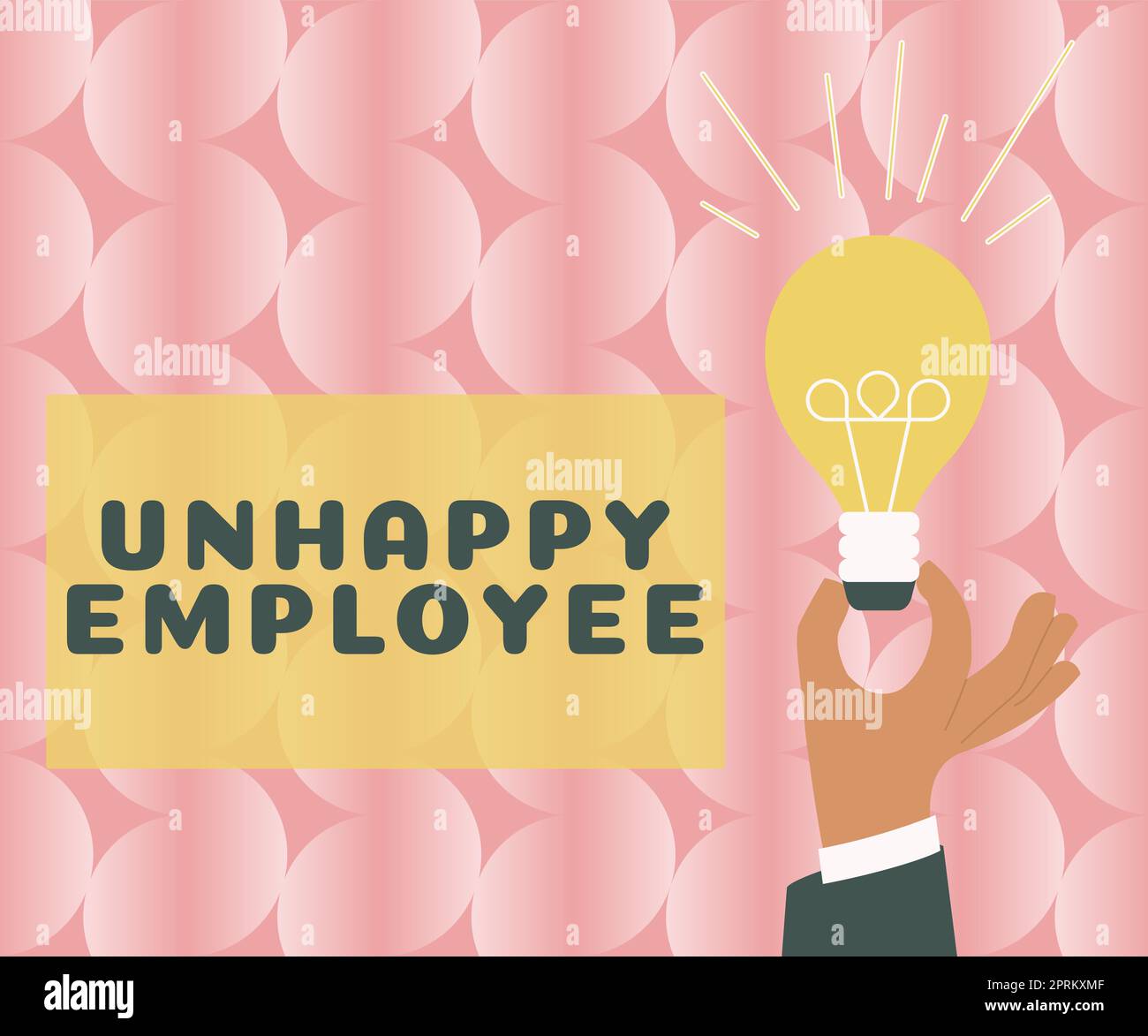 Hand writing sign Unhappy Employee, Word Written on the conduit between ...