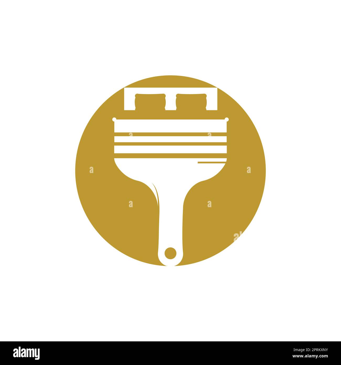 Paintbrush and bed icon logo design. Unique interior and furniture ...