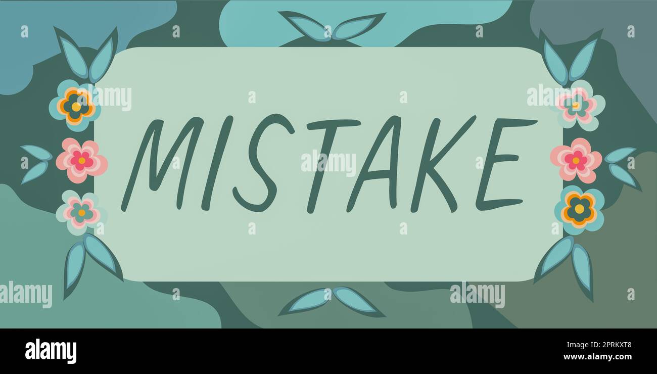 Sign displaying Mistake, Word Written on misconception about the ...