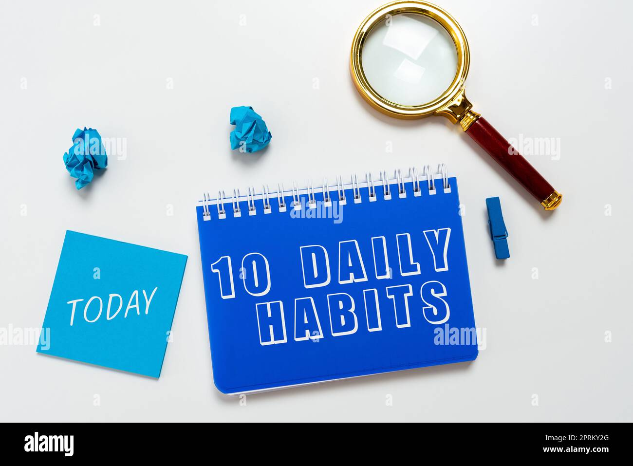 Text caption presenting 10 Daily Habits, Concept meaning Intelligence ...