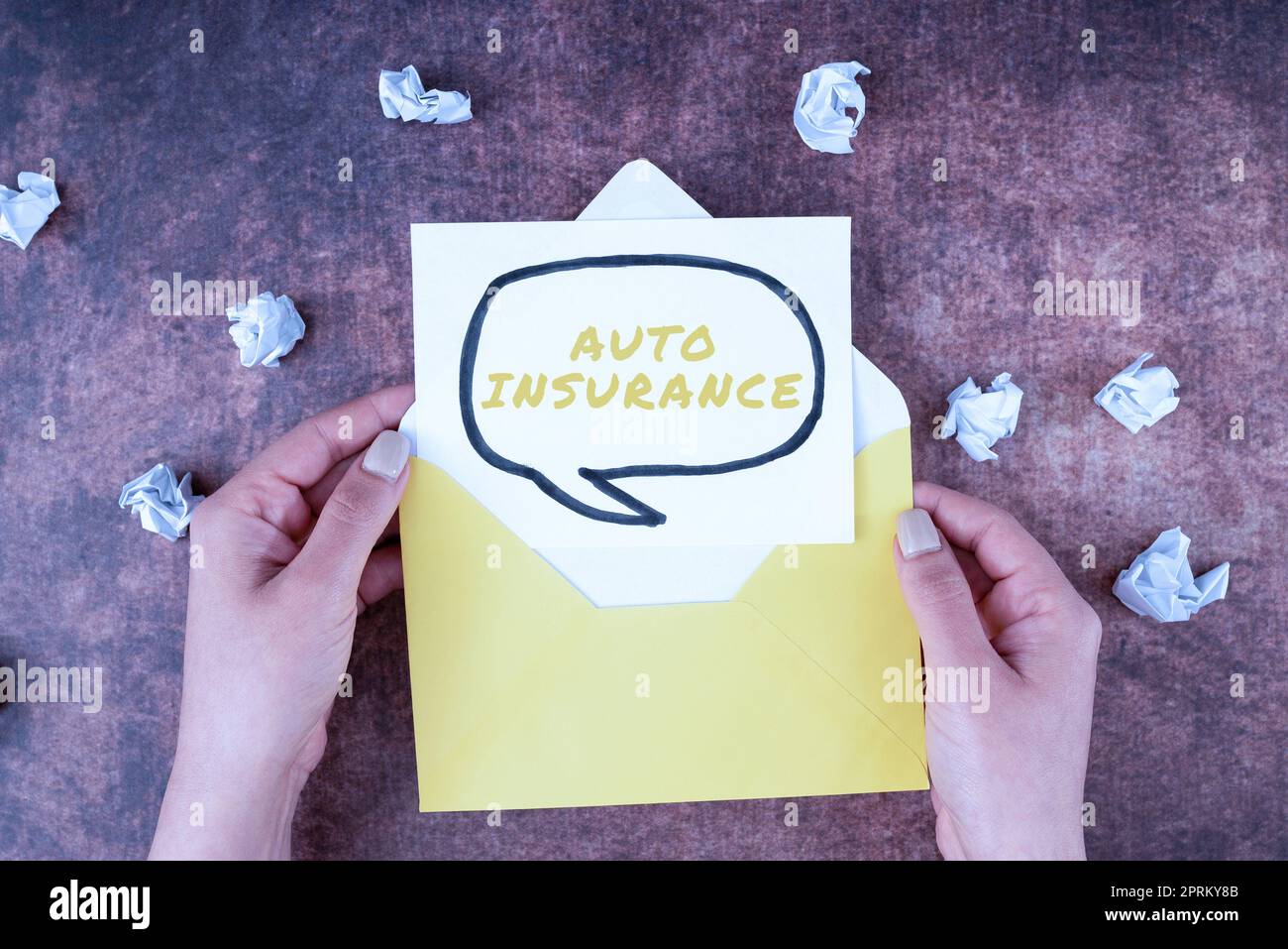 Text caption presenting Auto Insurance, Word Written on Party given for ...