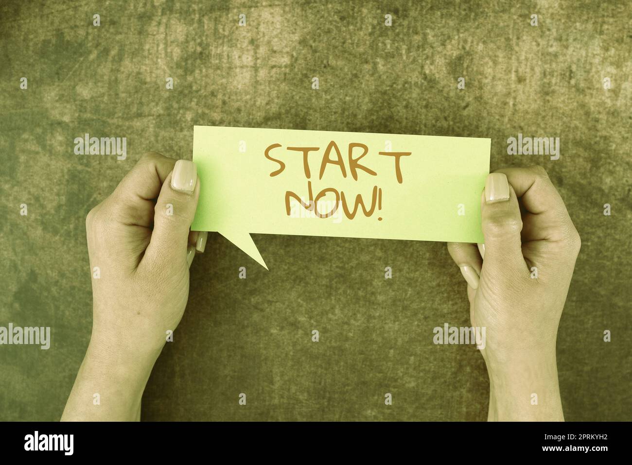 Hand writing sign Start Now, Business concept developing idea which ...