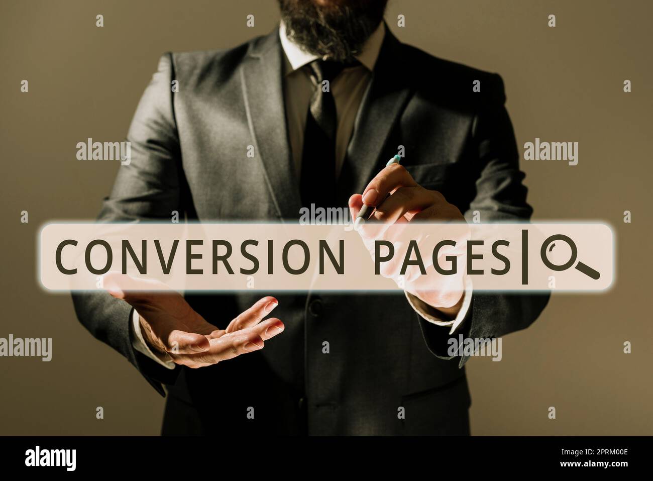 Handwriting text Conversion Pages, Word Written on official graphical ...