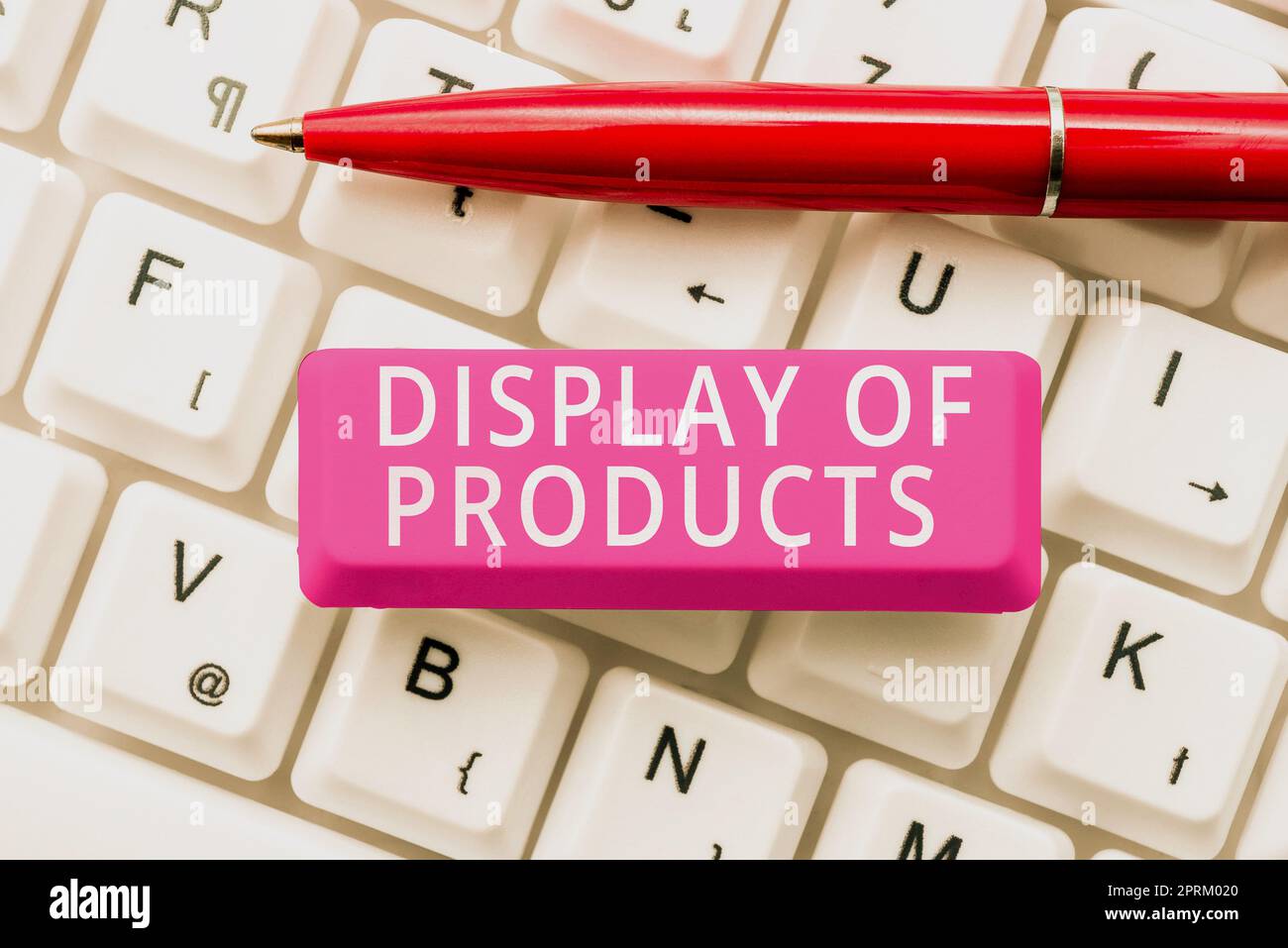 Hand writing sign Display Of Products, Business approach advertise ...