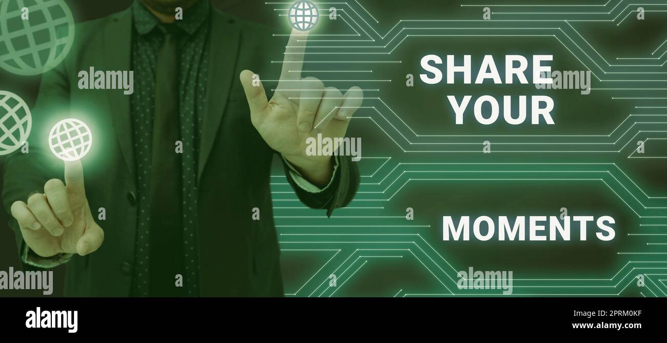 Text showing inspiration Share Your Moments, Business idea a brief ...