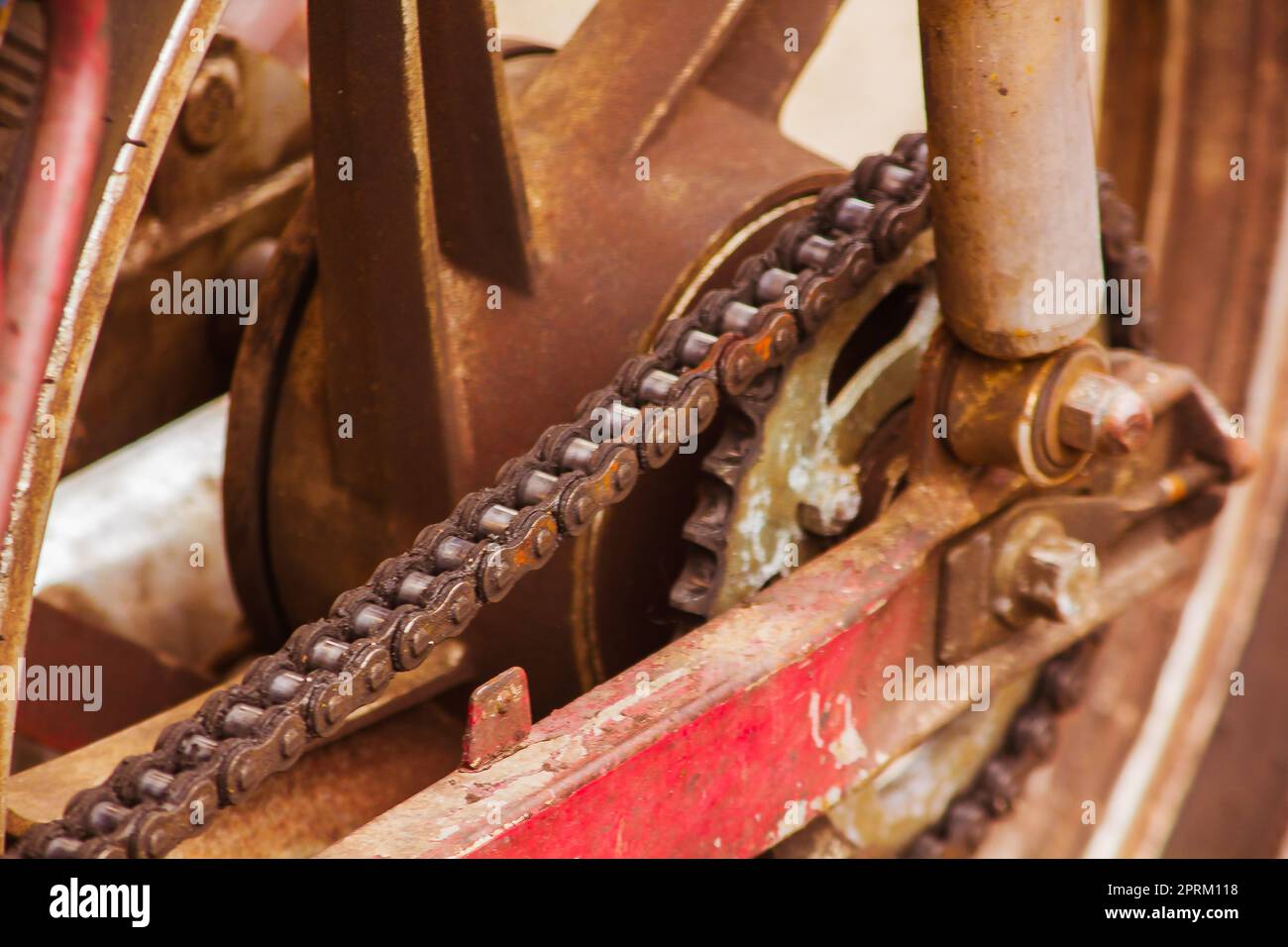 Old motorcycle chains are rusty and stained with oil Stock Photo - Alamy