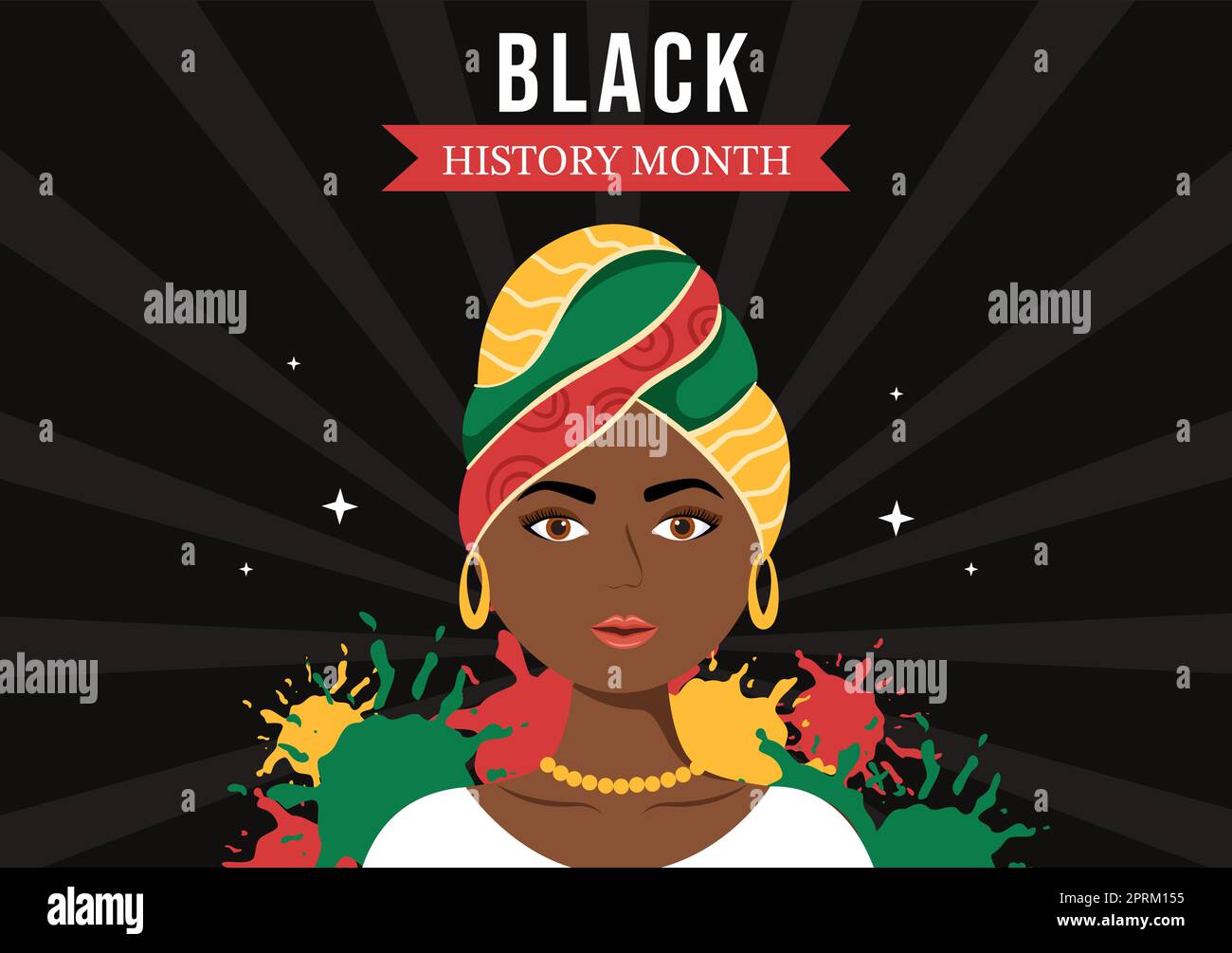 Black History Month Template Hand Drawn Cartoon Flat Background ...