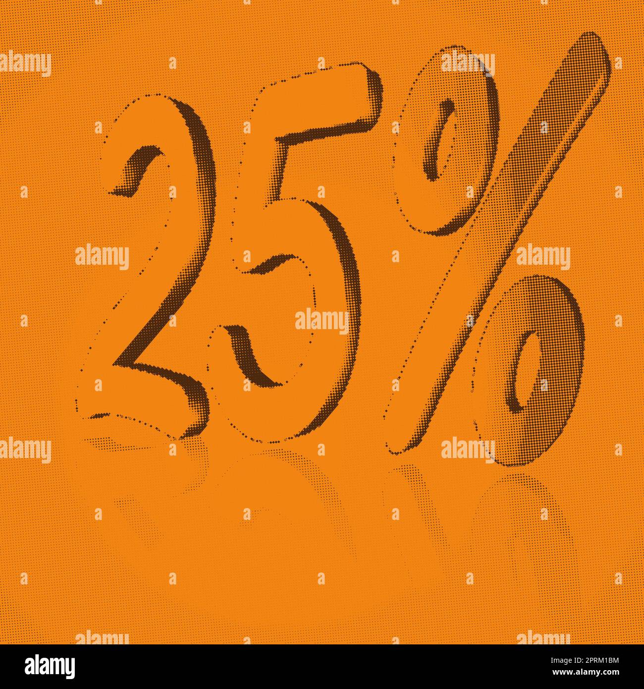 25%, 25 percent as a 3D illustration, 3D rendering Stock Photo - Alamy