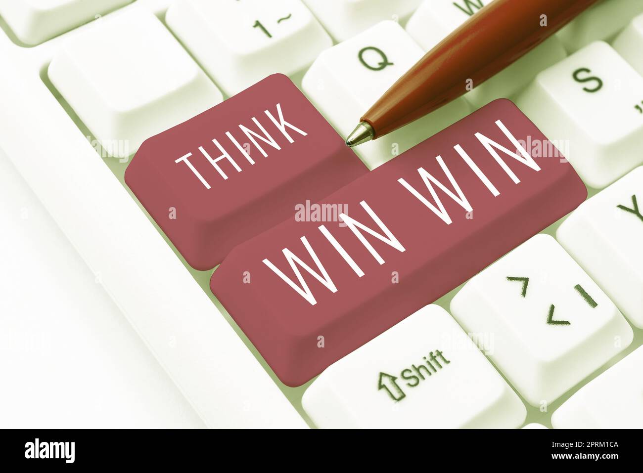 Hand writing sign Think Win Win, Business overview Request for ...