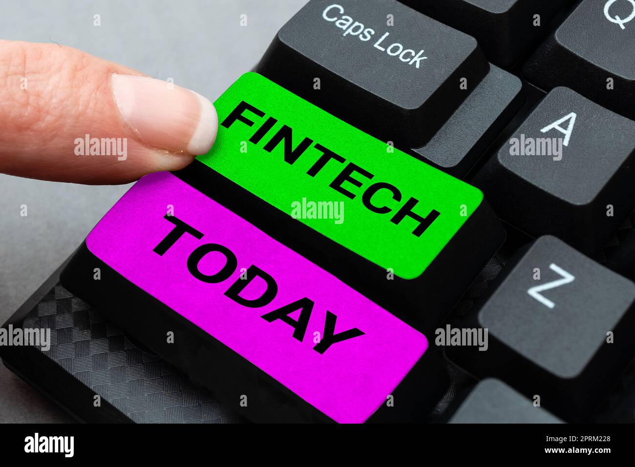 Inspiration showing sign Fintech, Business overview the integration of ...