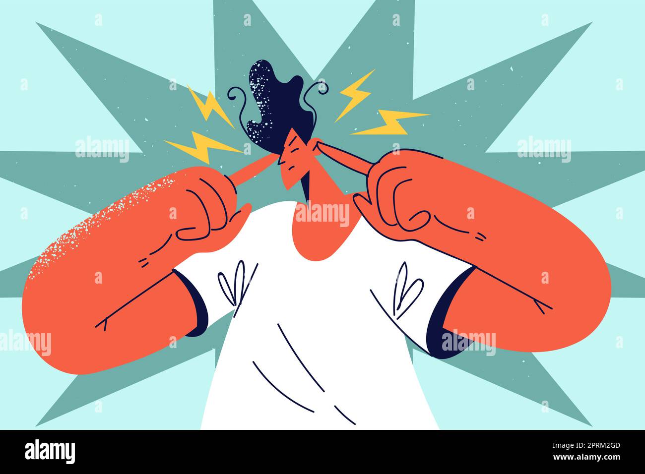 Cover ears man Stock Vector Images - Alamy