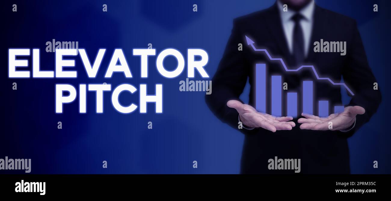 Text sign showing Elevator Pitch, Concept meaning Discovering the ...
