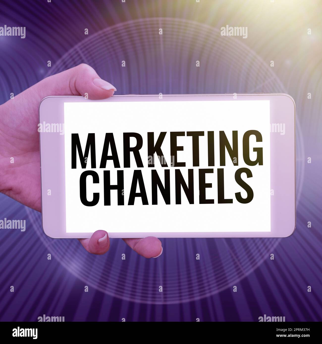 Sign displaying Marketing Channels, Business approach the necessary to ...