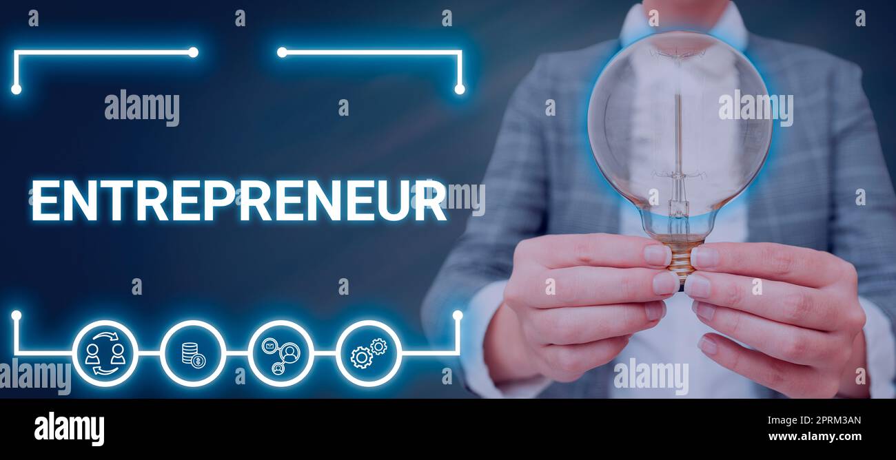 Sign displaying Entrepreneur, Business concept enterprise resource ...