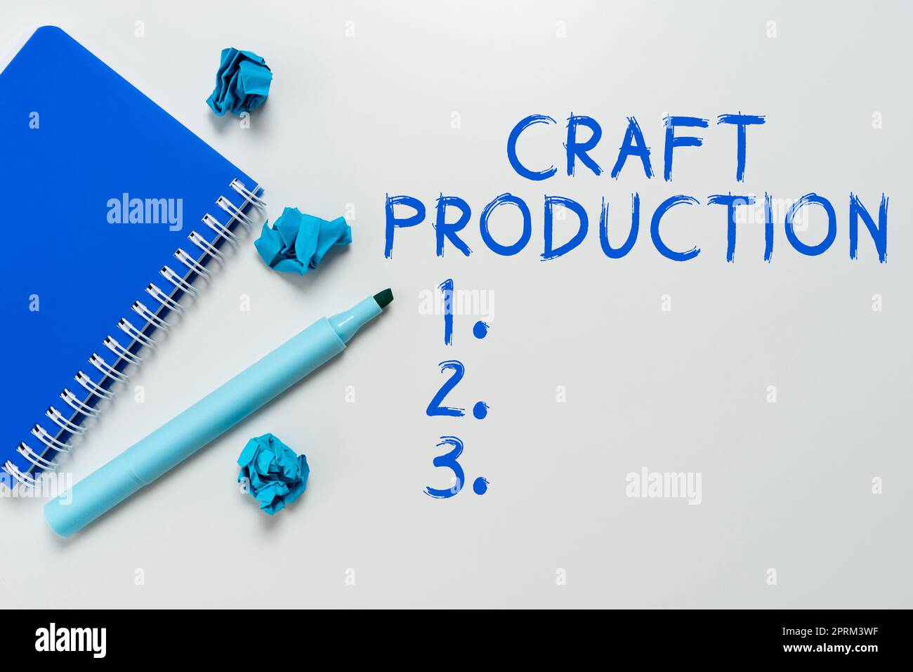 Hand writing sign Craft Production, Word for providing showing with the ...