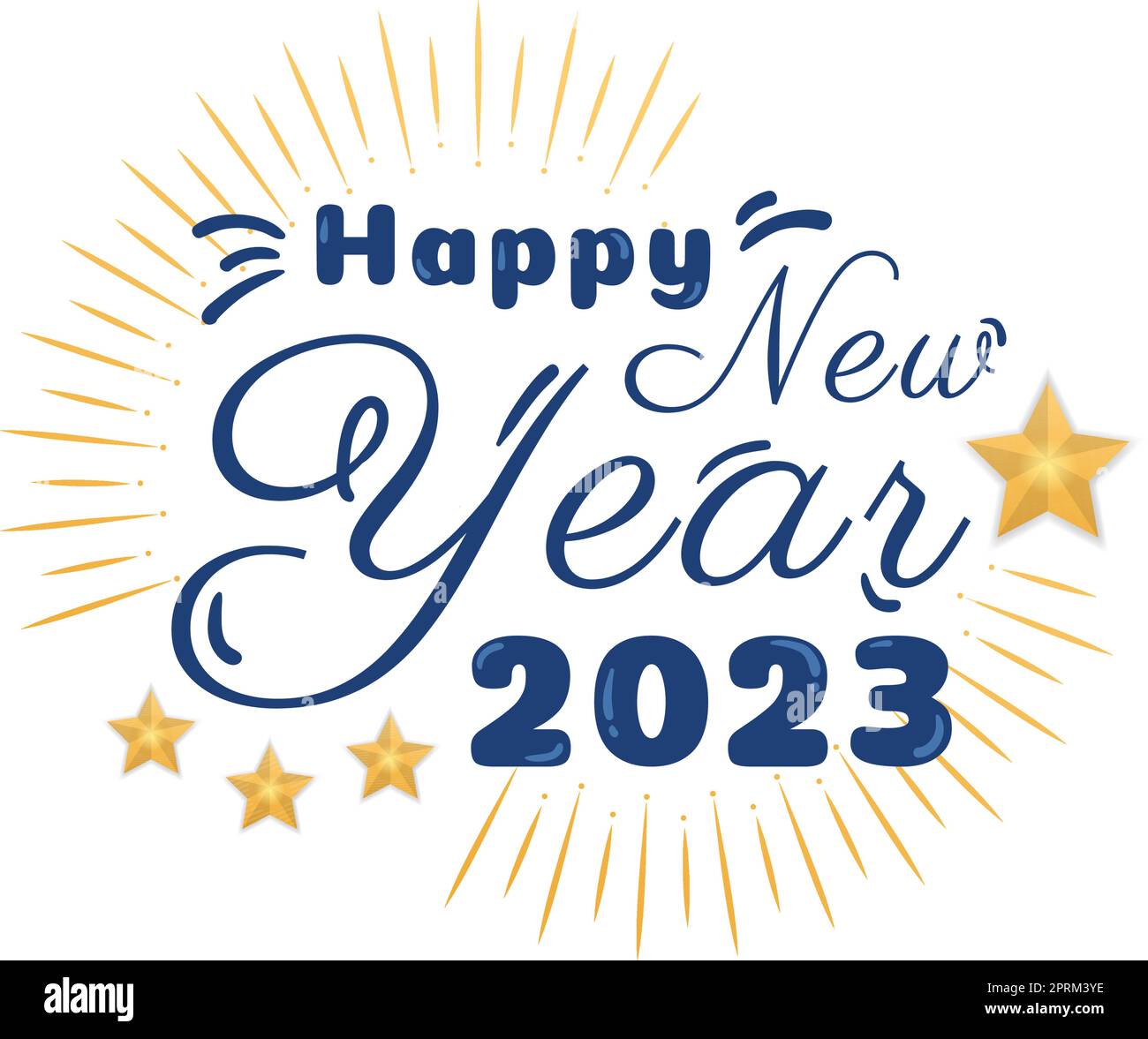 Happy New Year 2023 Celebration Template Hand Drawn Cartoon Flat ...