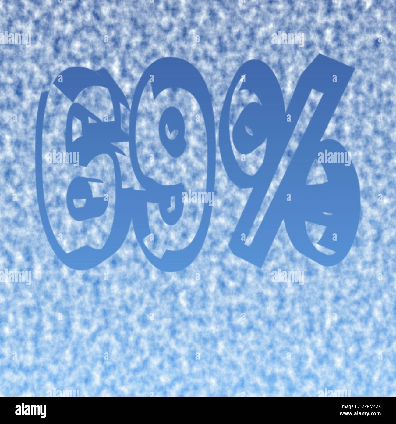 69%, 69 percent as a 3D illustration, 3D rendering Stock Photo - Alamy