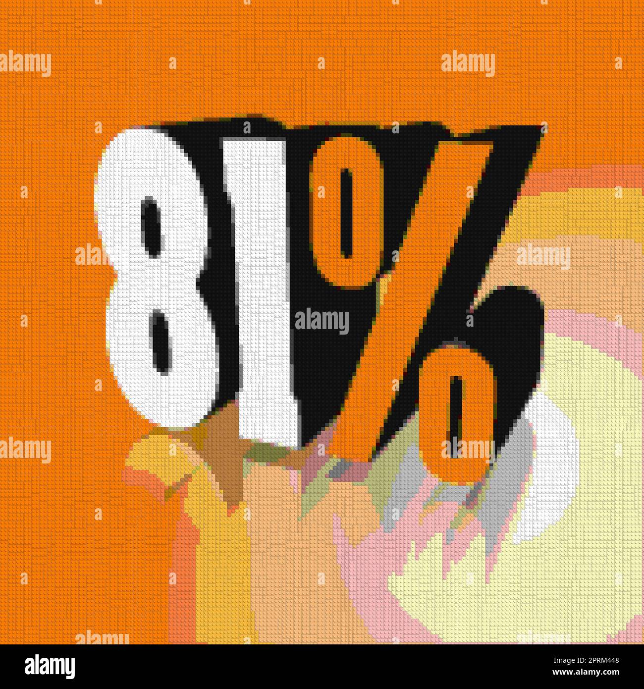 81%, 81 percent as a 3D illustration, 3D rendering Stock Photo - Alamy