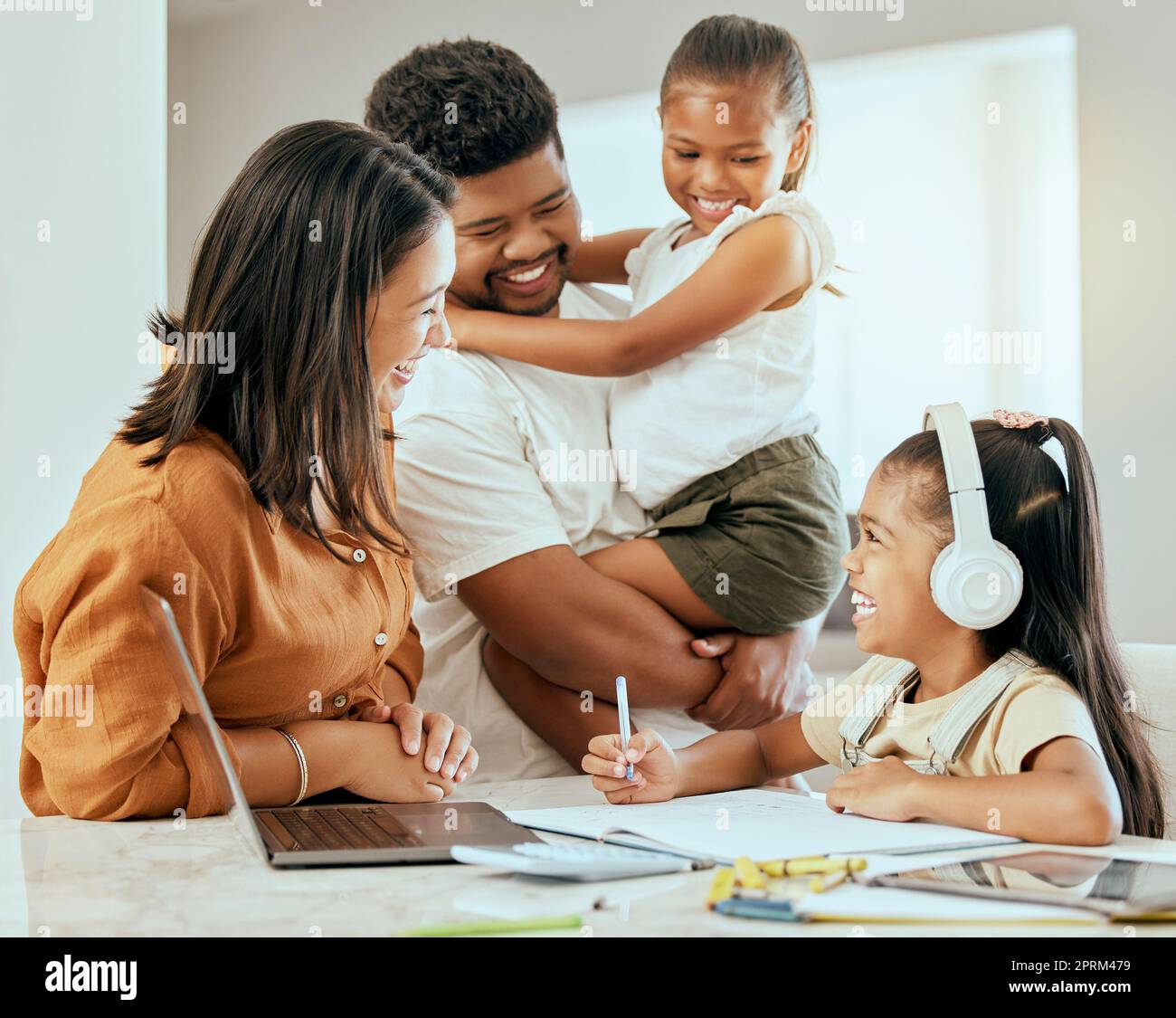 Online class kids parents hi-res stock photography and images - Alamy