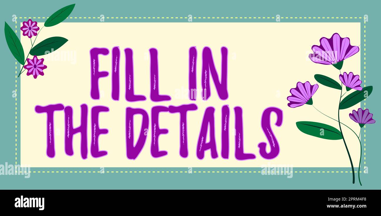 Conceptual caption Fill In The Details, Business approach Agreement ...