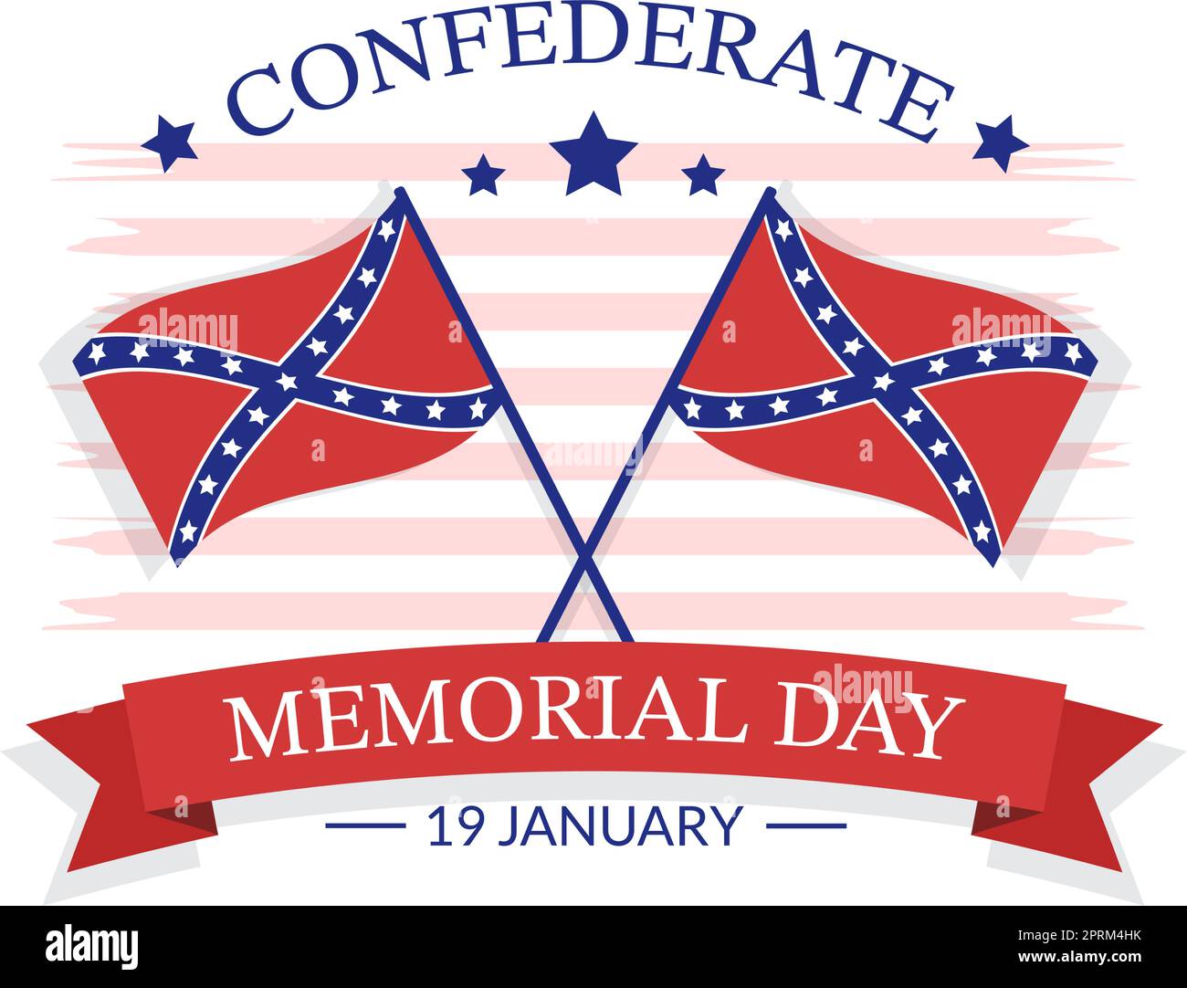 Confederate Memorial Day Template Hand Drawn Cartoon Flat Illustration ...