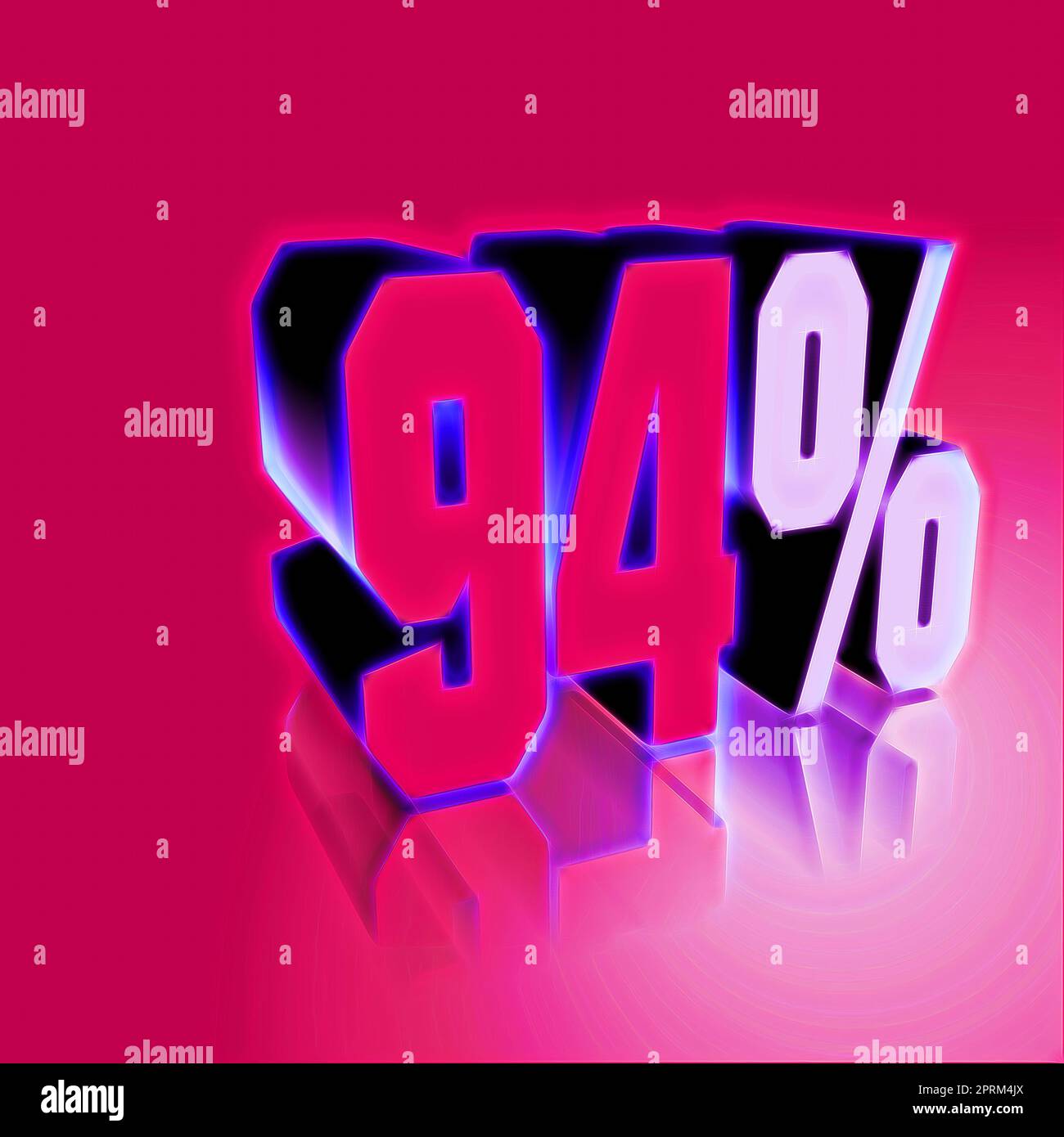 94%, 94 percent as a 3D illustration, 3D rendering Stock Photo - Alamy