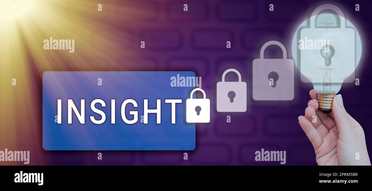 Text caption presenting Insight, Word for capacity to gain an accurate ...