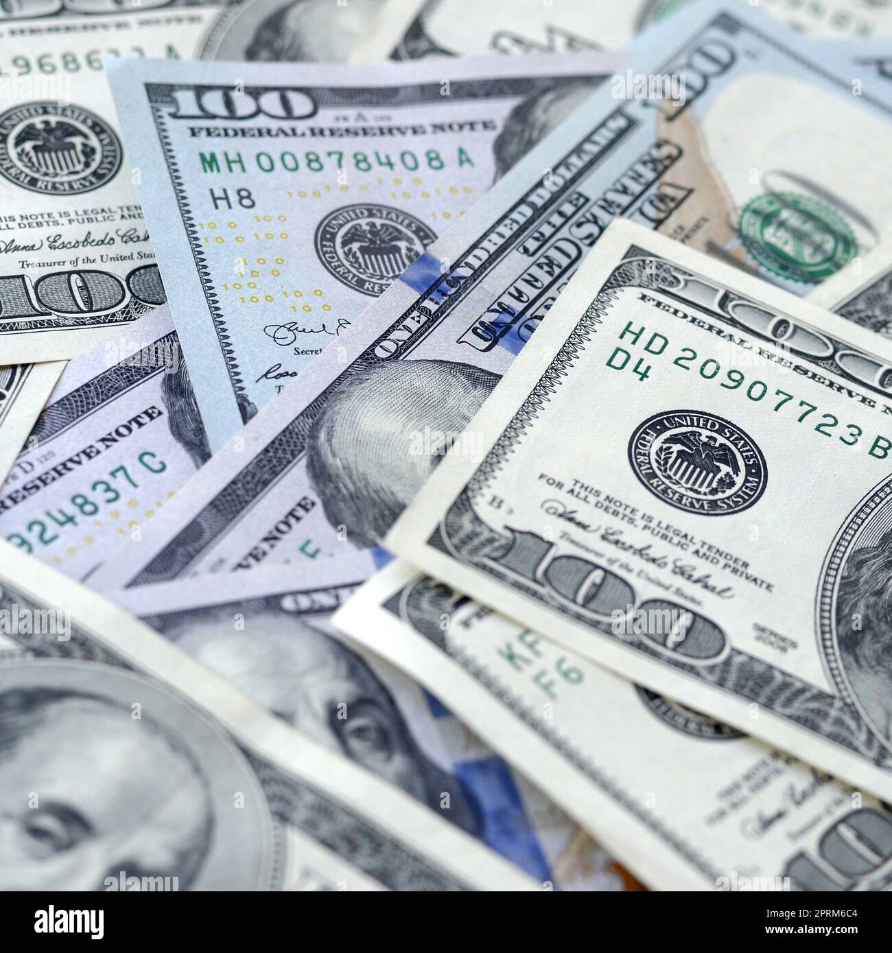 Background of 100 dollar bills. Abstract textured backdrop with many ...