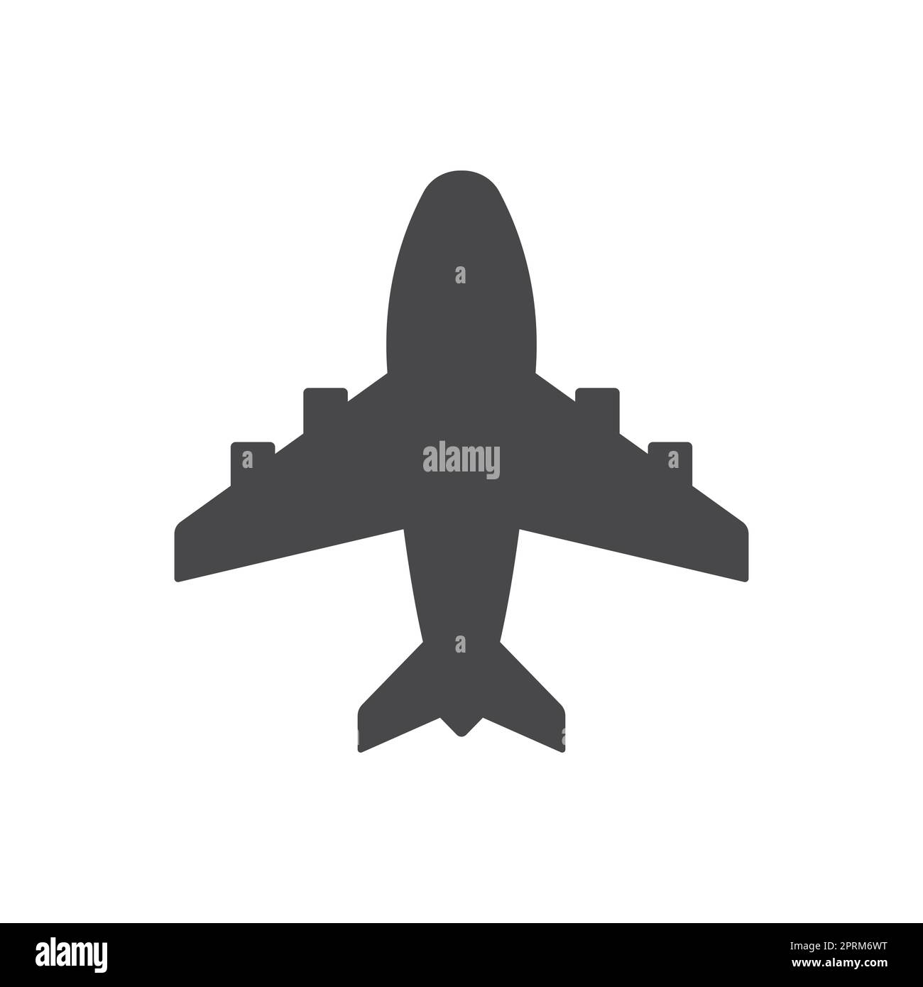 Airplane black vector icon. Simple filled symbol Stock Vector Image ...