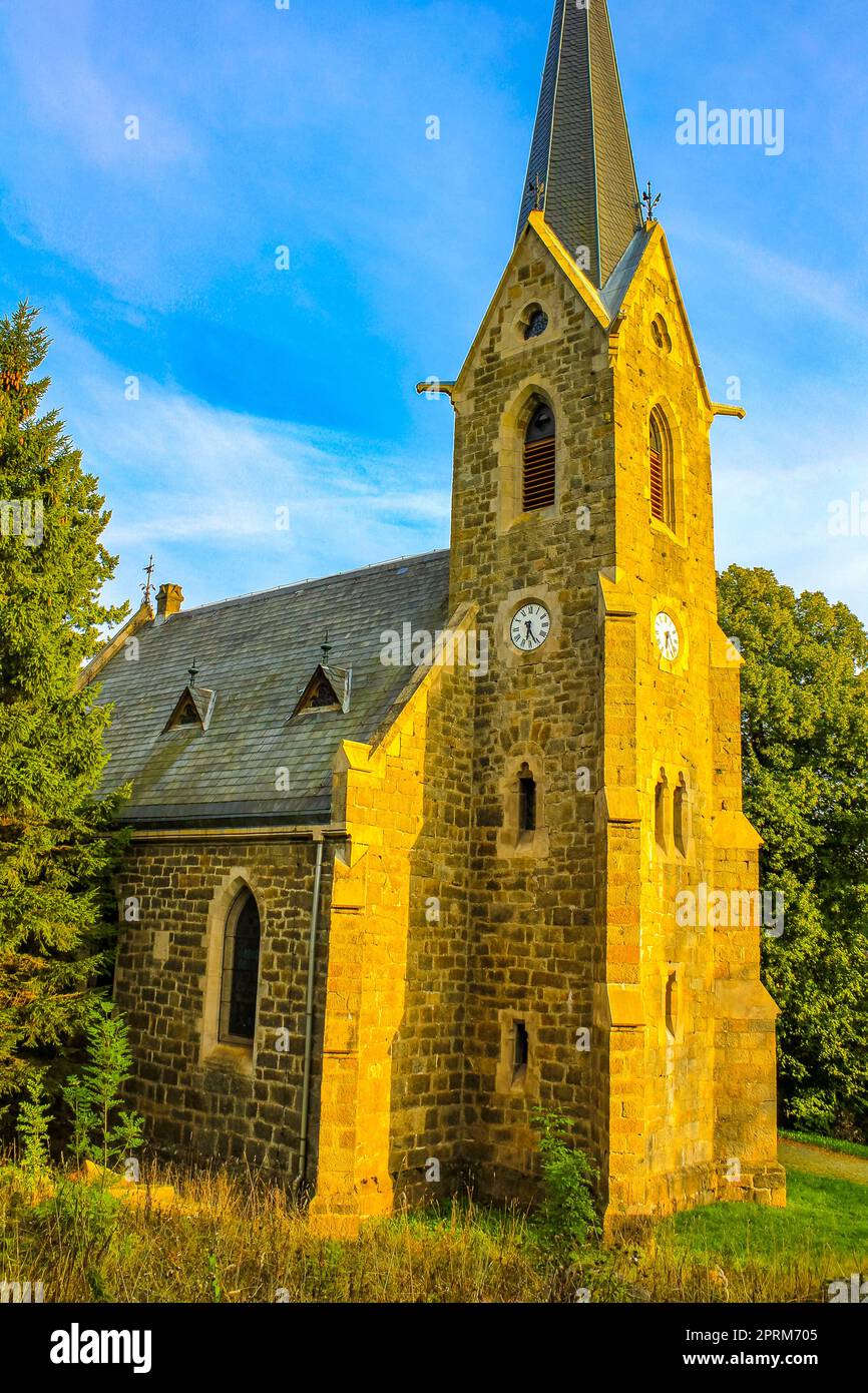 Old beautiful typical church at Brocken mountain in Wernigerode Saxony ...