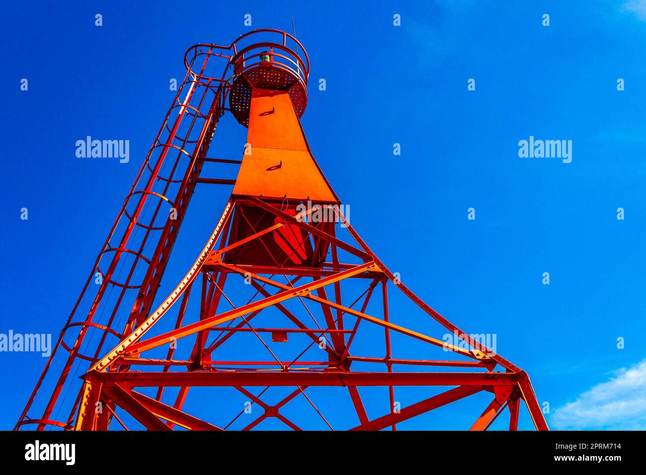 Red tower watchtower lighthouse architecture at Schlachte in Bremen ...